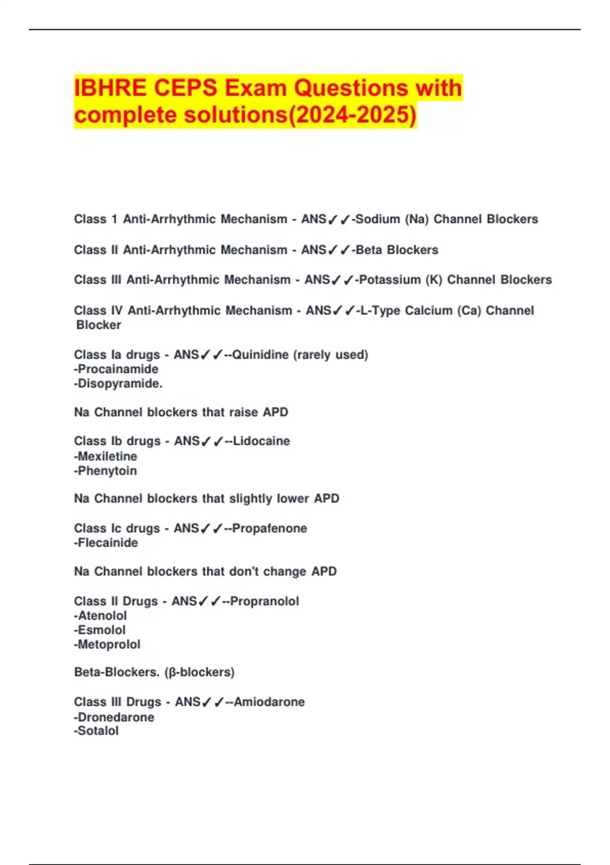 IBHRE CEPS Exam Questions with complete solutions(). - Ibhre - Stuvia US