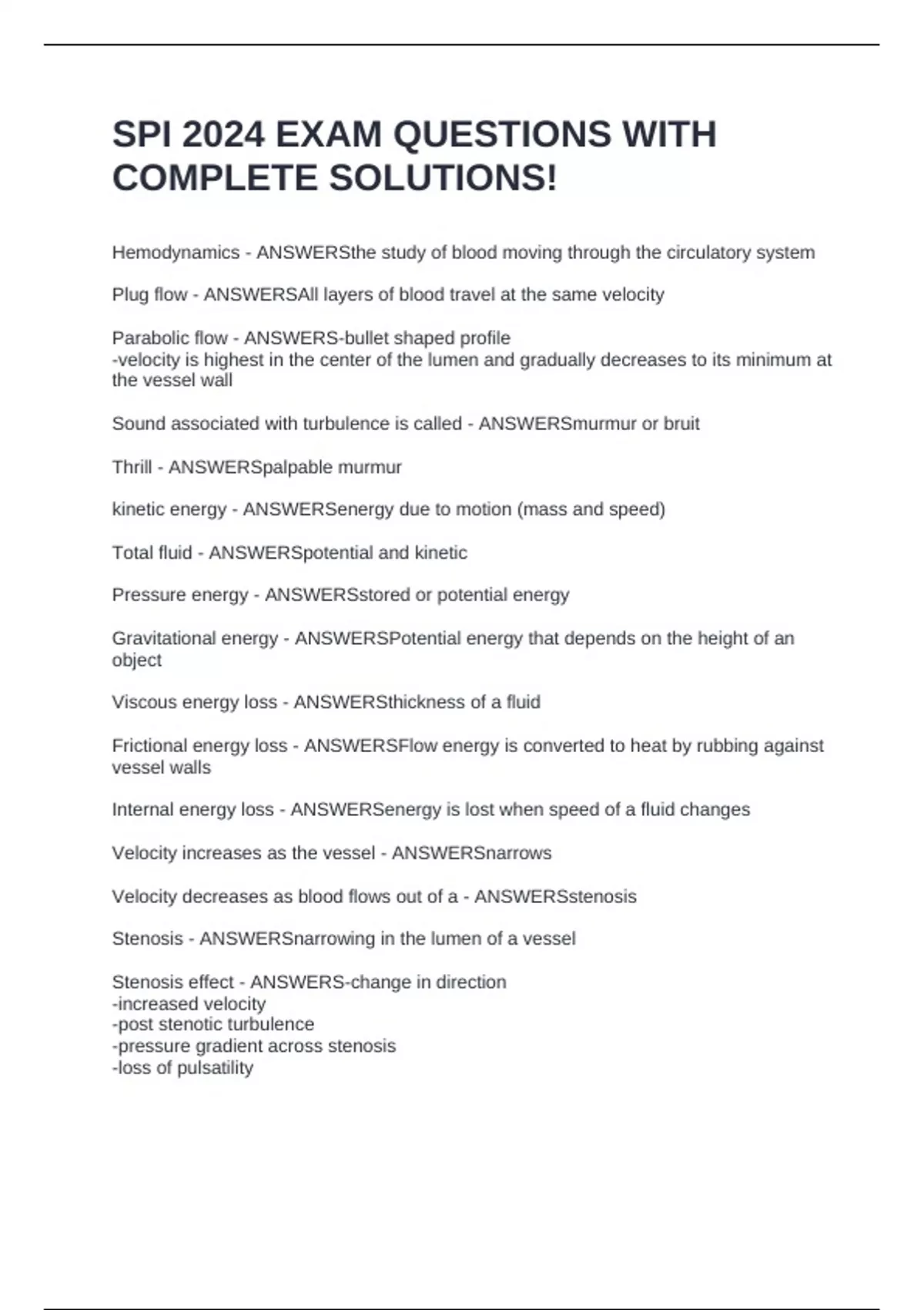 SPI 2024 EXAM QUESTIONS WITH COMPLETE SOLUTIONS! - SPI 2024 - Stuvia US