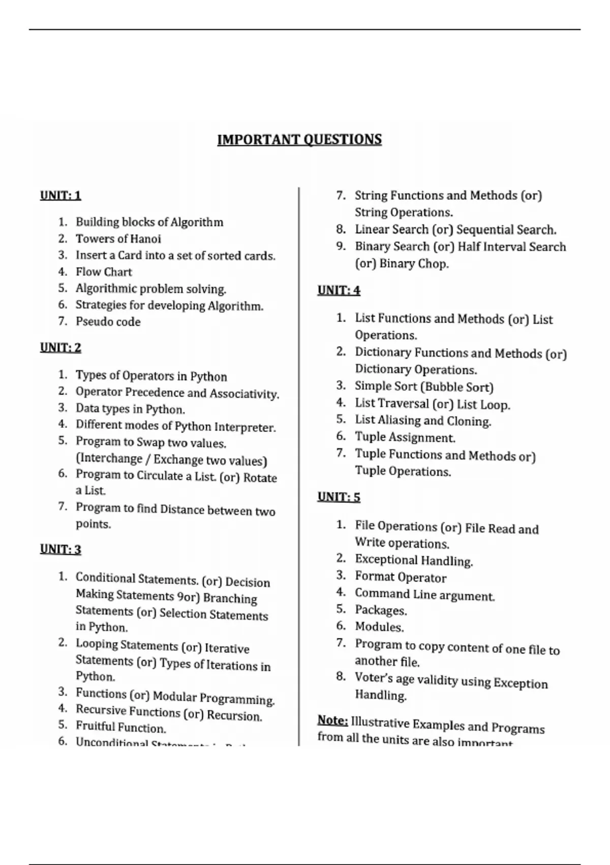 1st year python important questions - 2345 - Stuvia US
