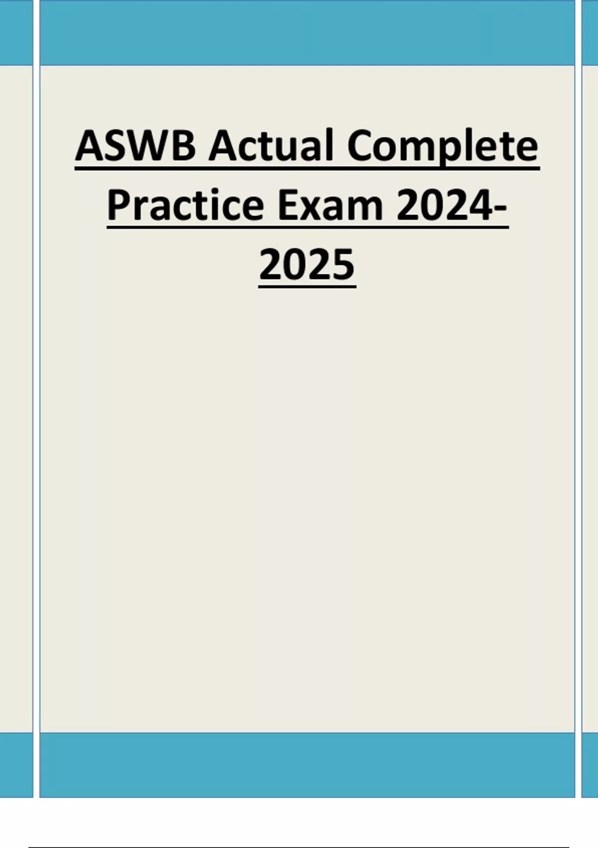 ASWB Actual Complete Practice Exam - ASWB Actual Complete Practice ...