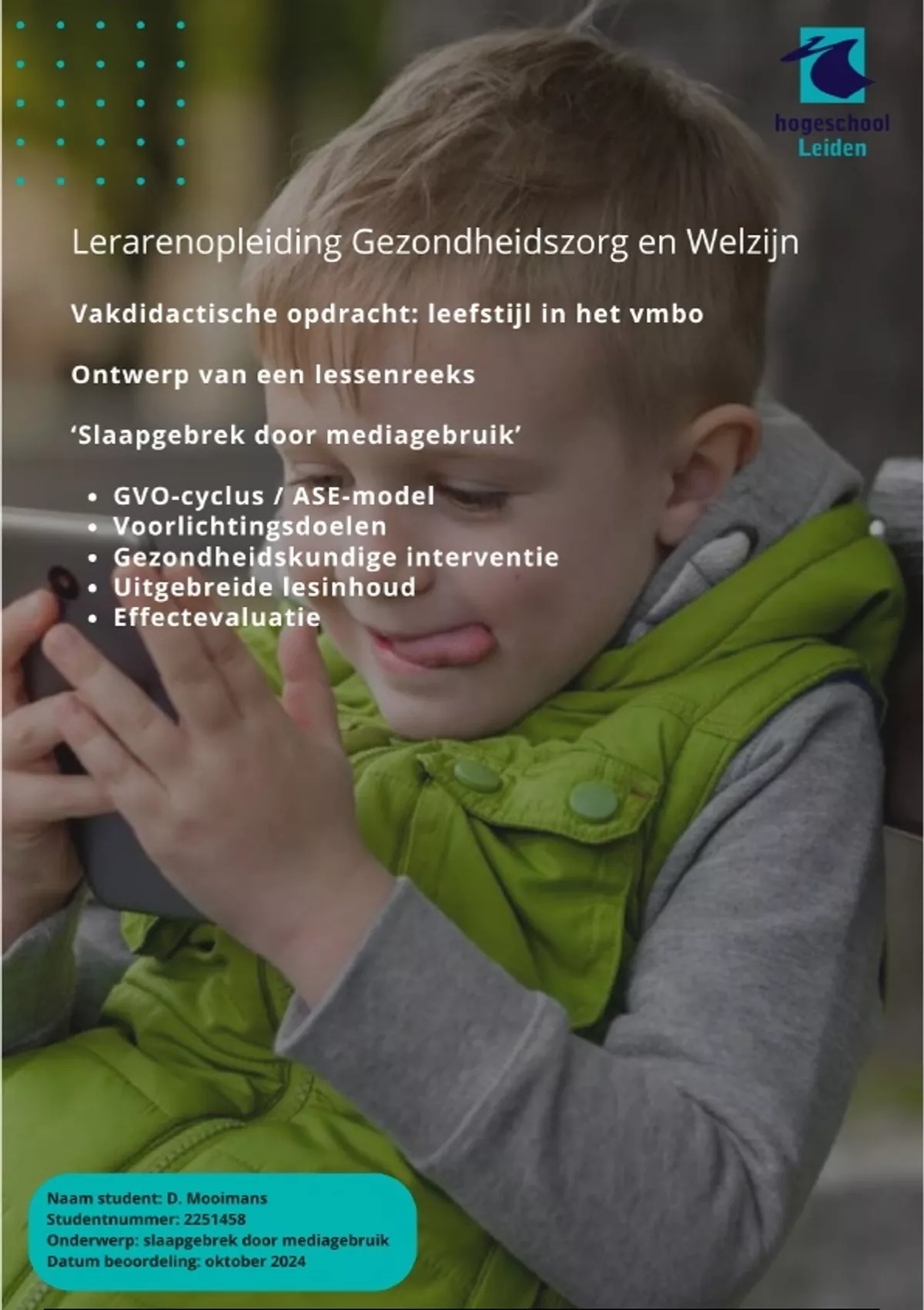 Ontwerpen lessenreeks - slaapgebrek en mediagebruik - Vakdidactische ...