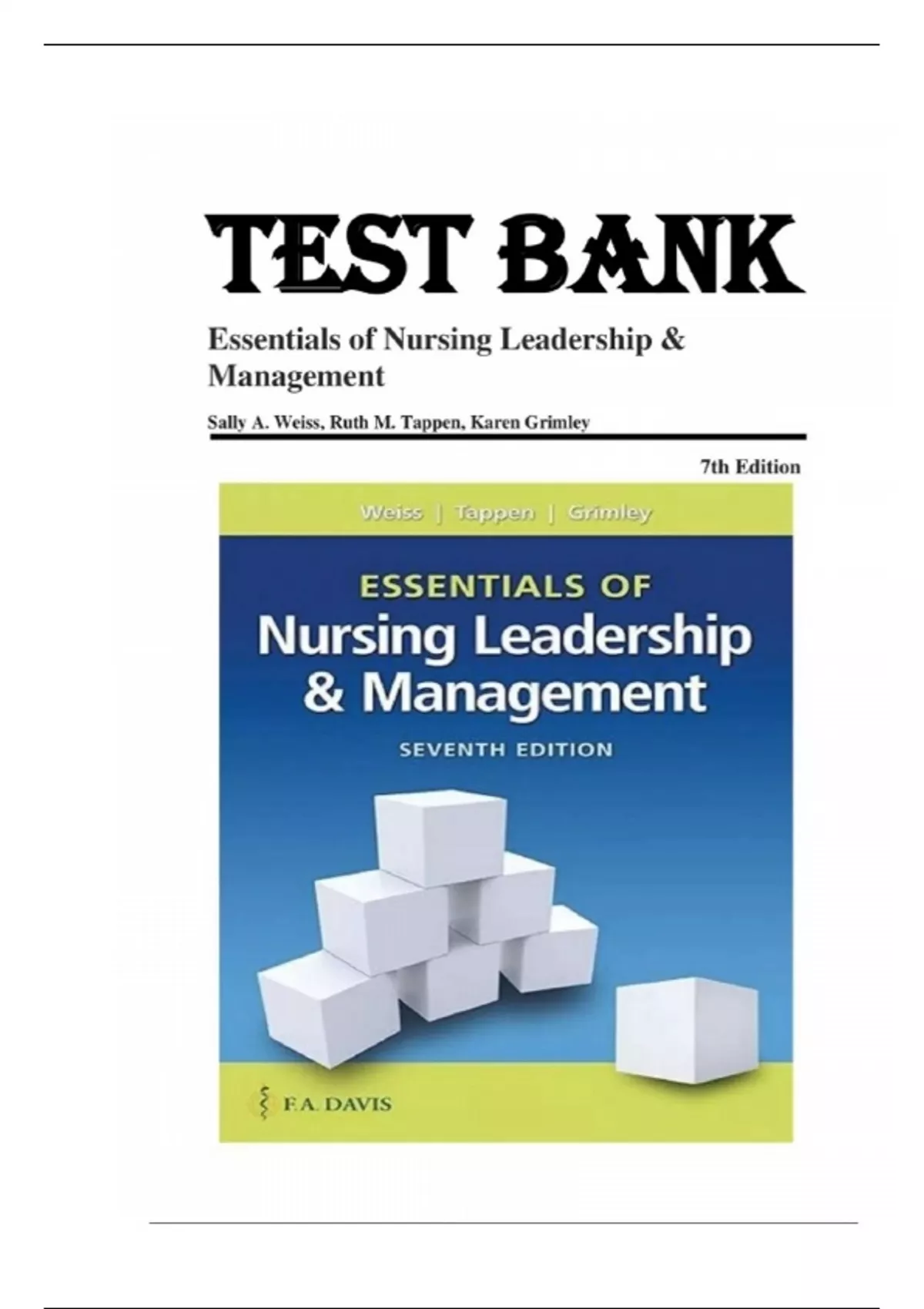 Test Bank Essentials of Nursing Leadership and Management, 7th Edition ...
