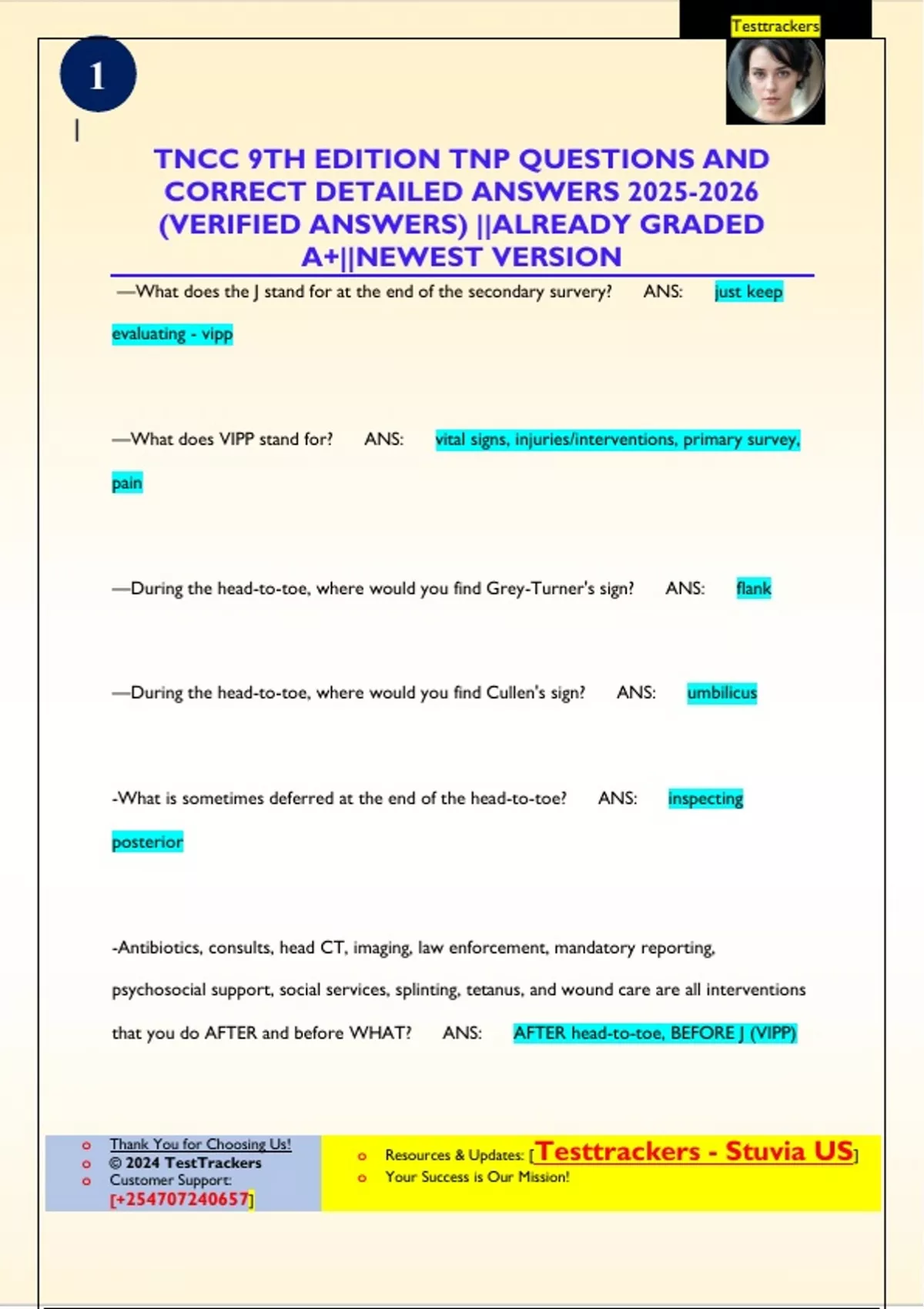 TNCC 9TH EDITION TNP QUESTIONS AND CORRECT DETAILED ANSWERS (VERIFIED ...