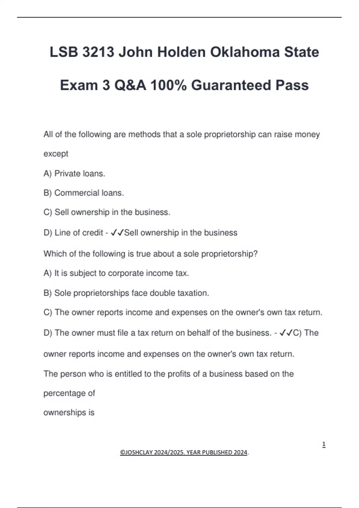 OKLAHOMA EXAM PACKAGE DEAL QUESTIONS AND VERIFIED ANSWERS 100% ...