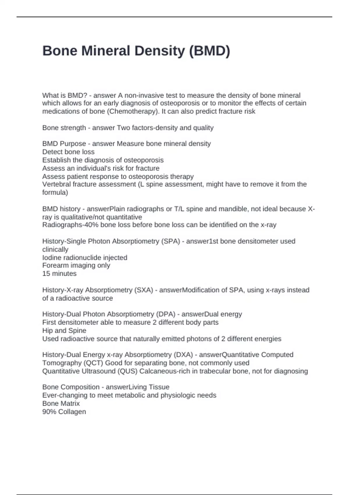 Bone Mineral Density (BMD) Questions and Answers 2024 - Bone ...