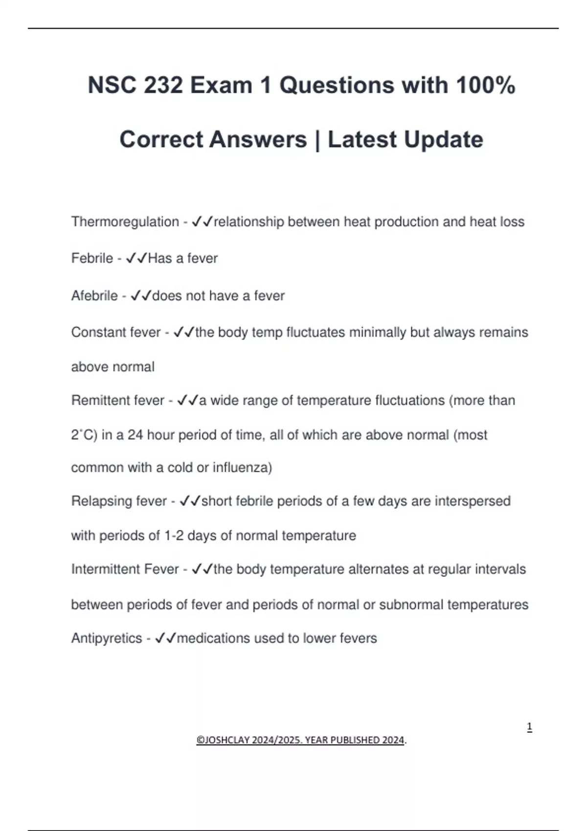 NSC 232 EXAM PACKAGE DEAL QUESTIONS AND VERIFIED ANSWERS 100% ...