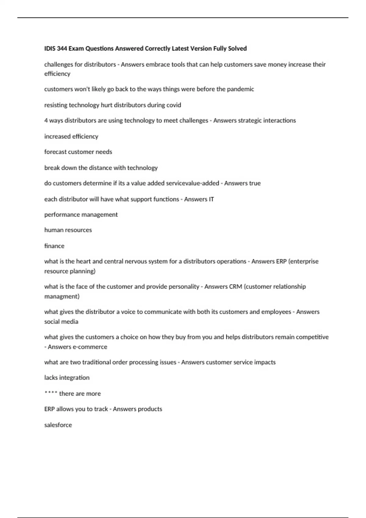 IDIS 344 Exam Questions Answered Correctly Latest Version Fully Solved ...