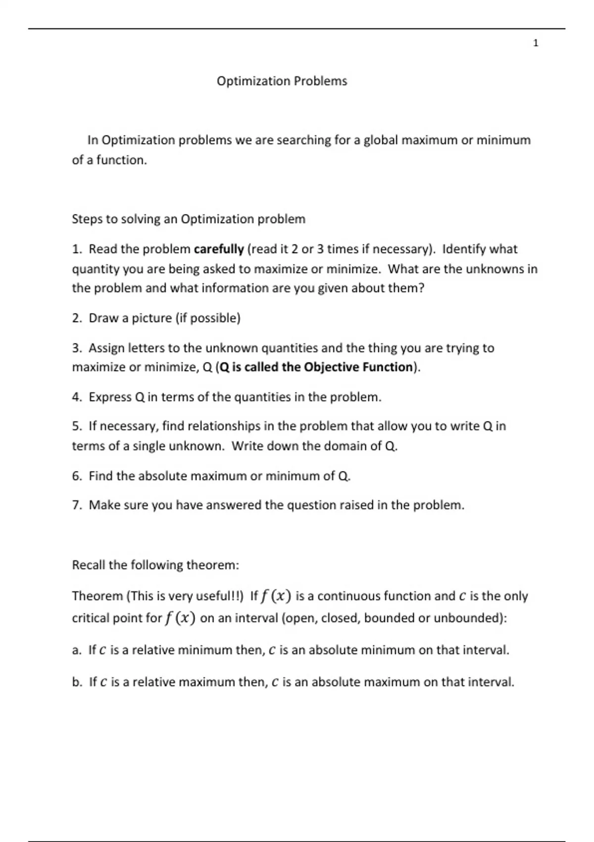 Calculus 1 Optimization Problems Guaranteed 100 Pass Math Stuvia Us