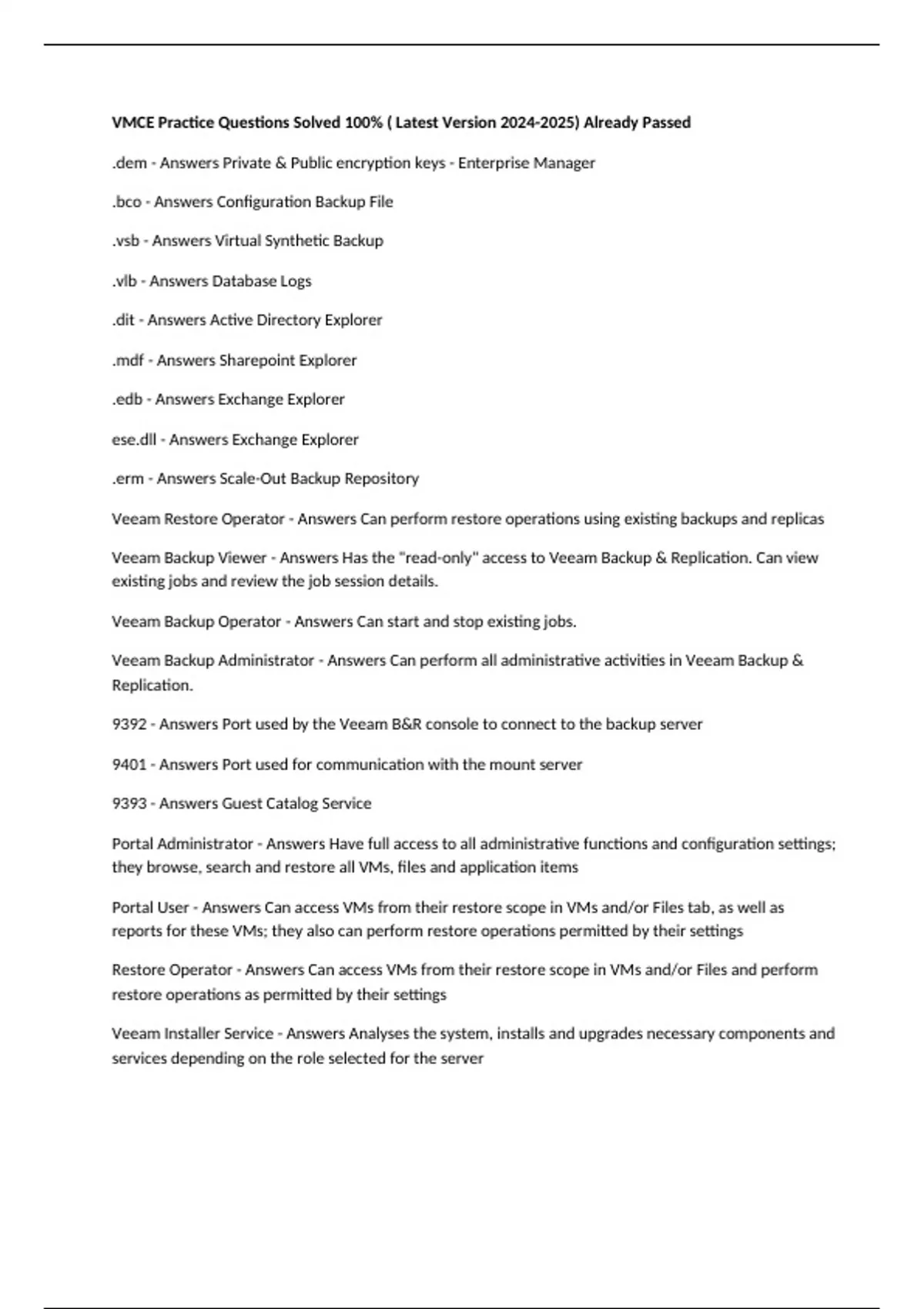 VMCE Practice Questions Solved 100% ( Latest Version ) Already Passed ...