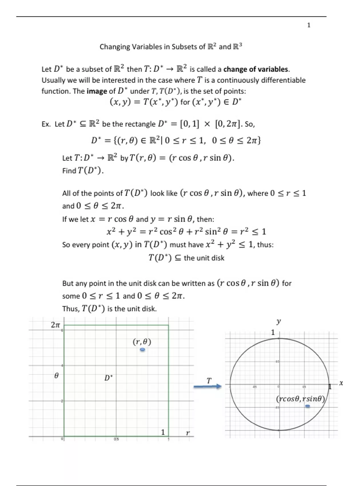 Calculus 3-Changing Variables in Subsets of R2 and R3, guaranteed 100% ...