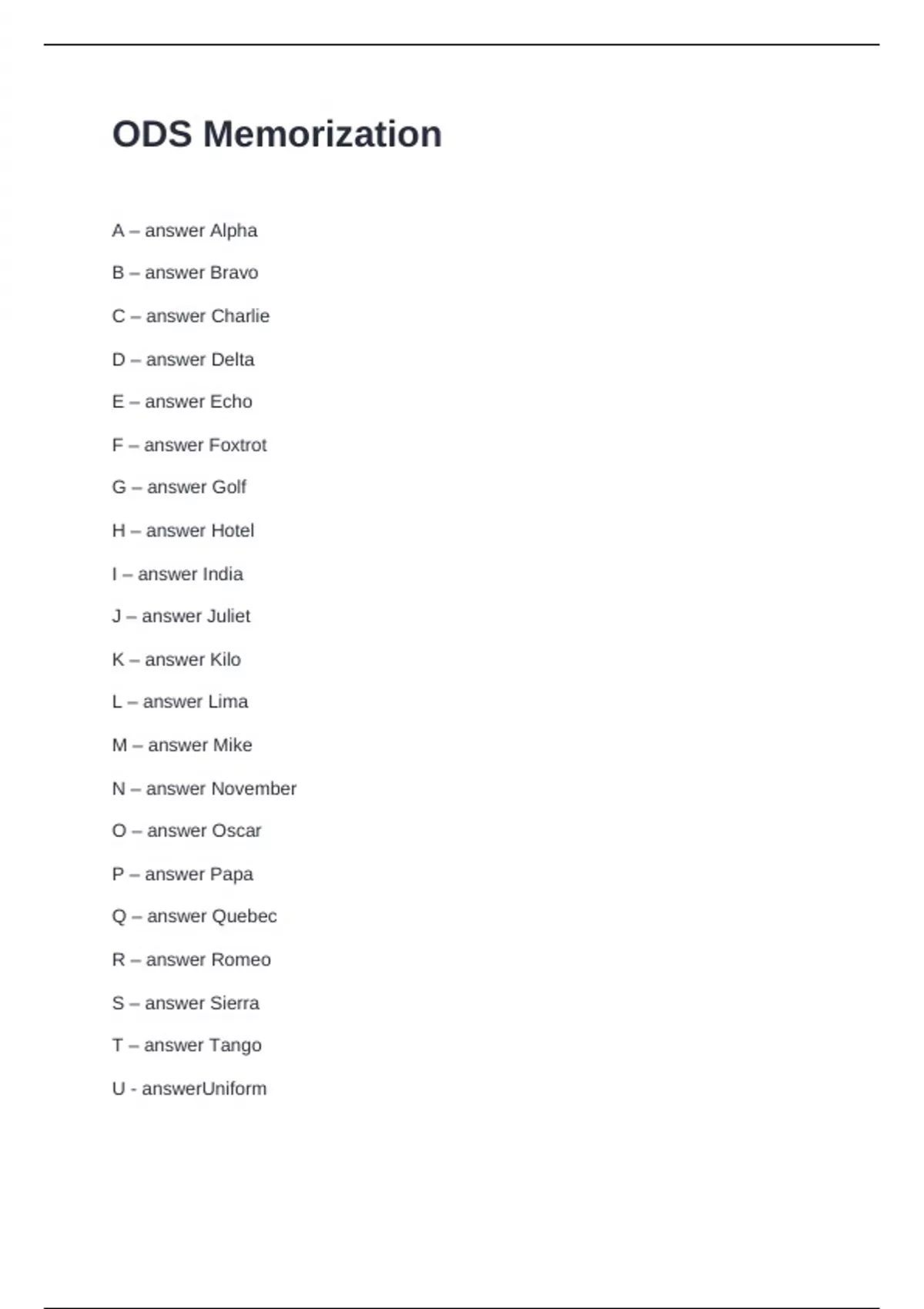 ODS Memorization Questions with Correct Answers 2024 - ODS - Stuvia US