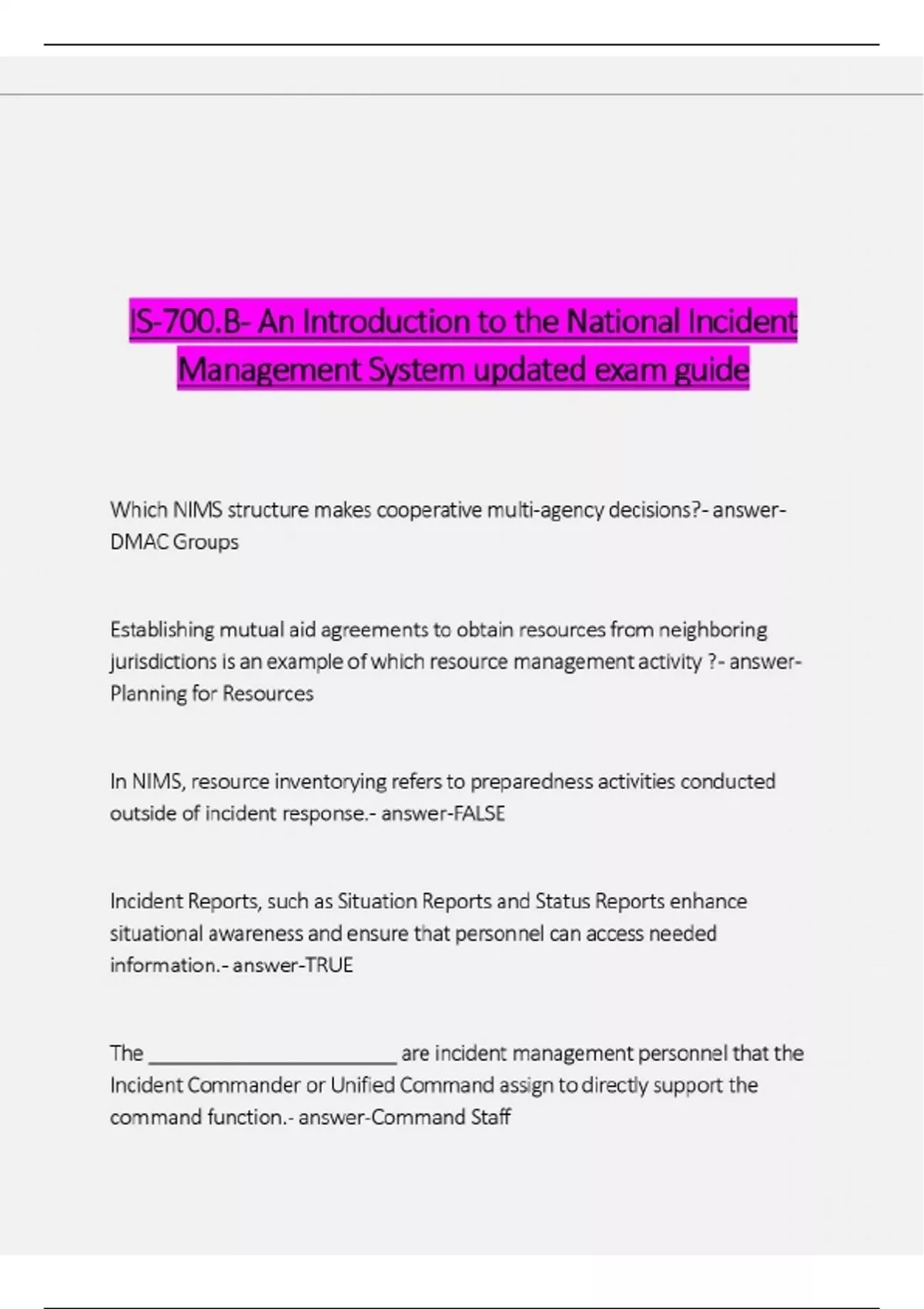 IS-700.B- An Introduction to the National Incident Management System ...