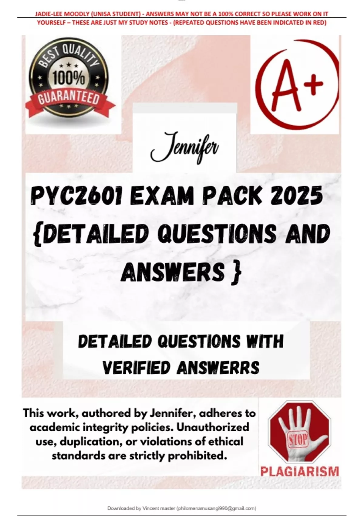 PYC2601 EXAM PACK 2025 {DETAILED QUESTIONS AND ANSWERS } - Personality ...