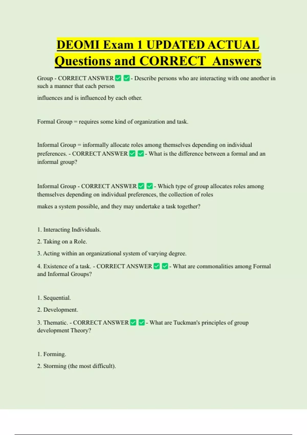 DEOMI Exam 1 UPDATED ACTUAL Questions and CORRECT Answers - DEOMI ...