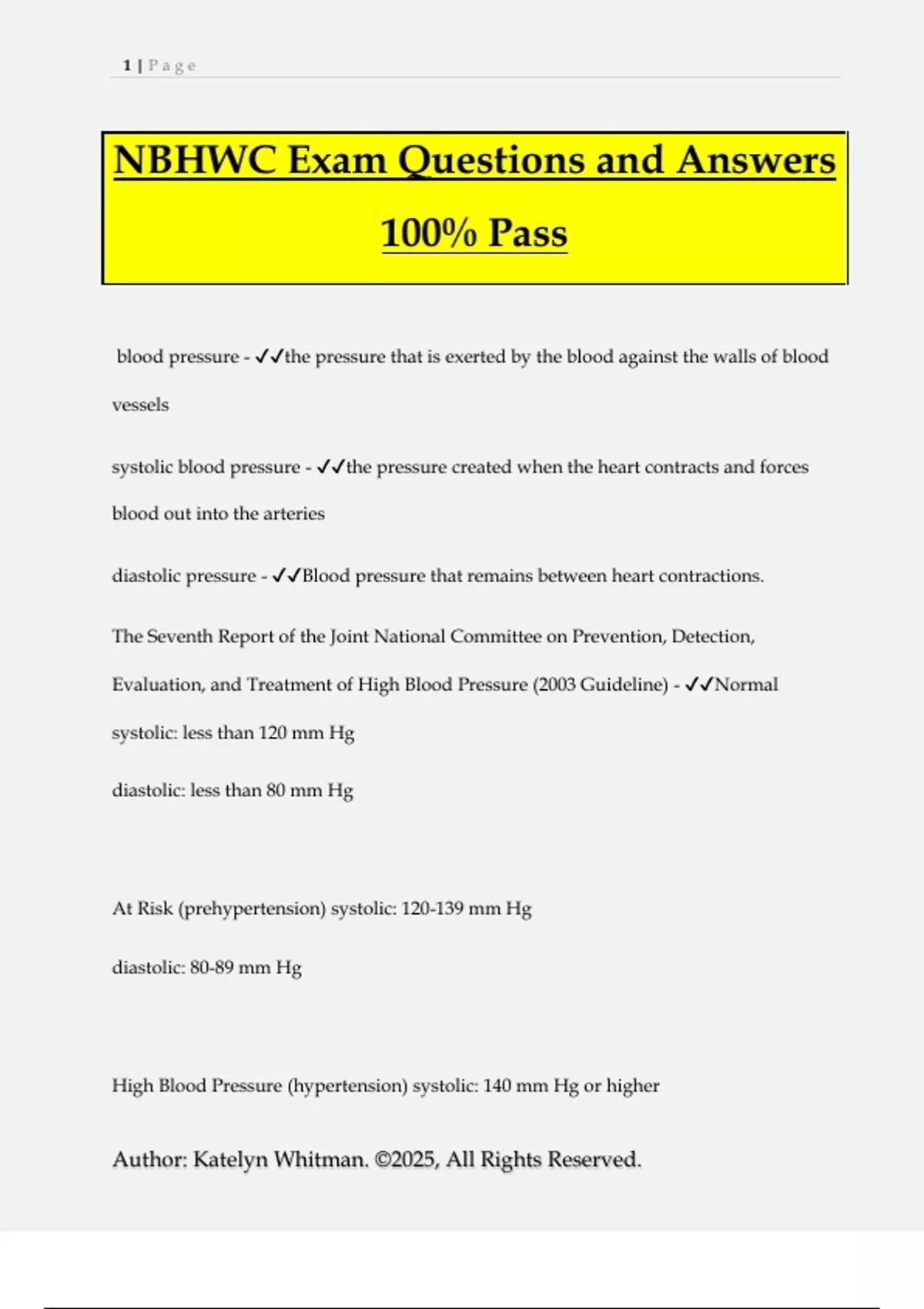 NBHWC Exam Questions and Answers 100% Pass - NBHWC - Stuvia US