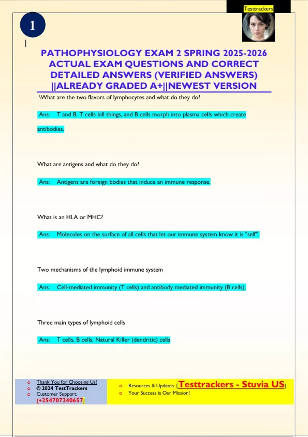 PATHOPHYSIOLOGY EXAM 2 SPRING ACTUAL EXAM QUESTIONS AND CORRECT DETAILED ANSWERS (VERIFIED ...