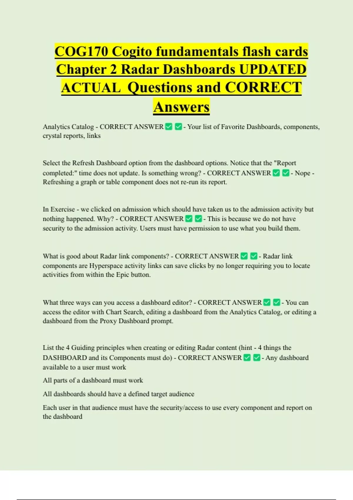 COG170 Cogito fundamentals flash cards Chapter 2 Radar Dashboards ...