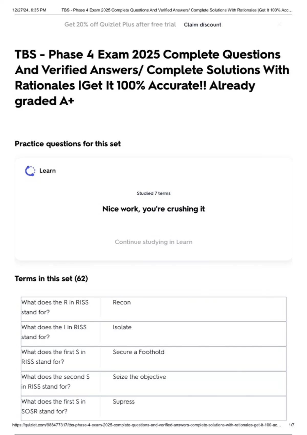 TBS - Phase 4 Exam 2025 Complete Questions And Verified Answers ...