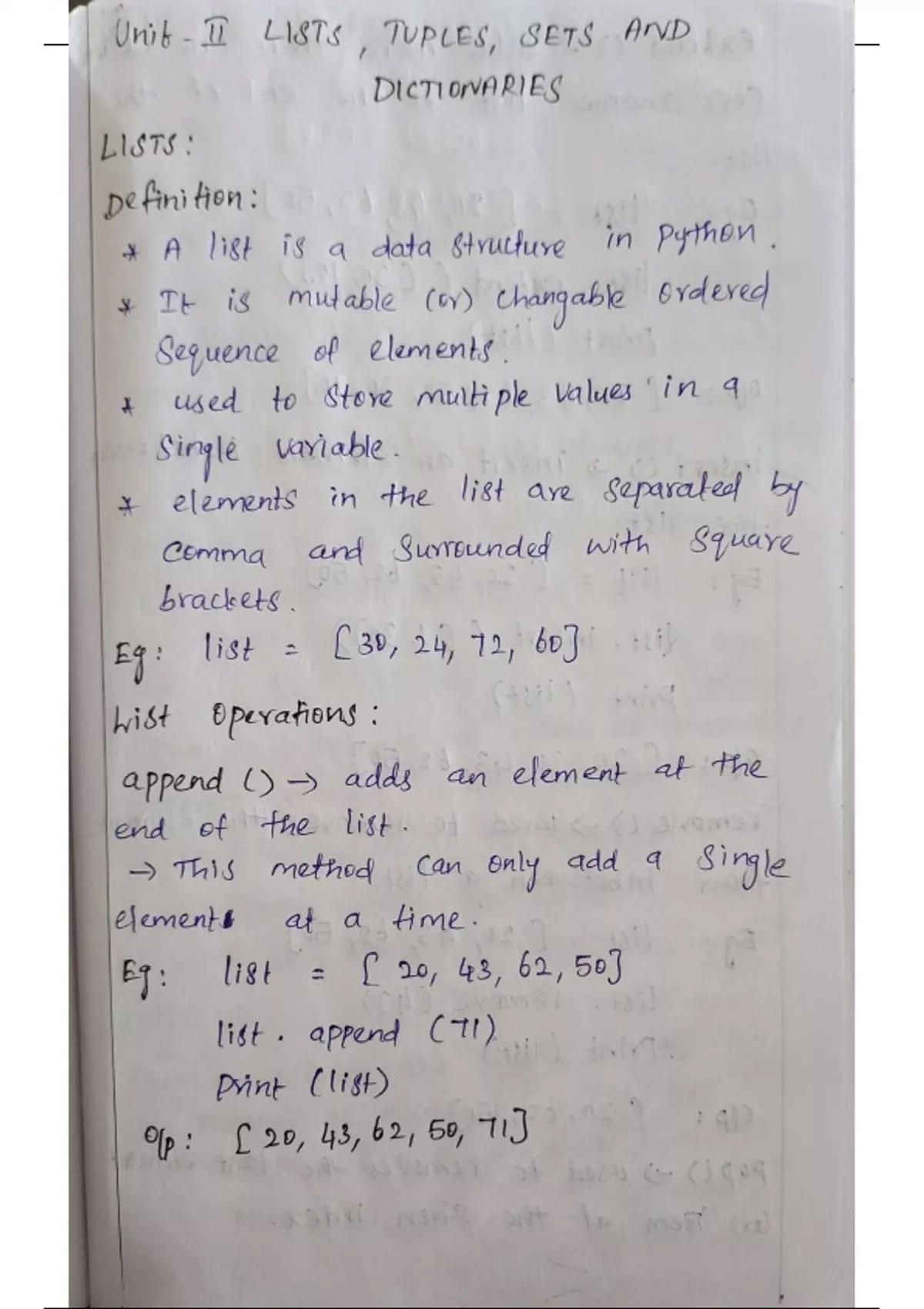 Basics of python - U19IT516 - Stuvia US
