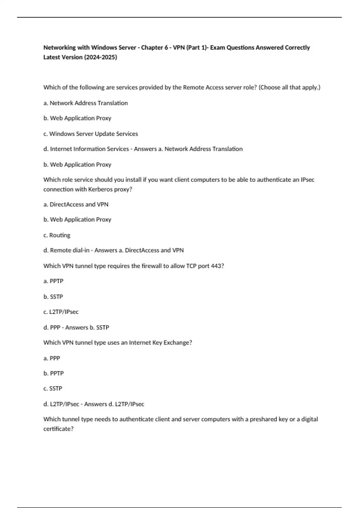 Networking with Windows Server - Chapter 6 - VPN (Part 1)- Exam ...