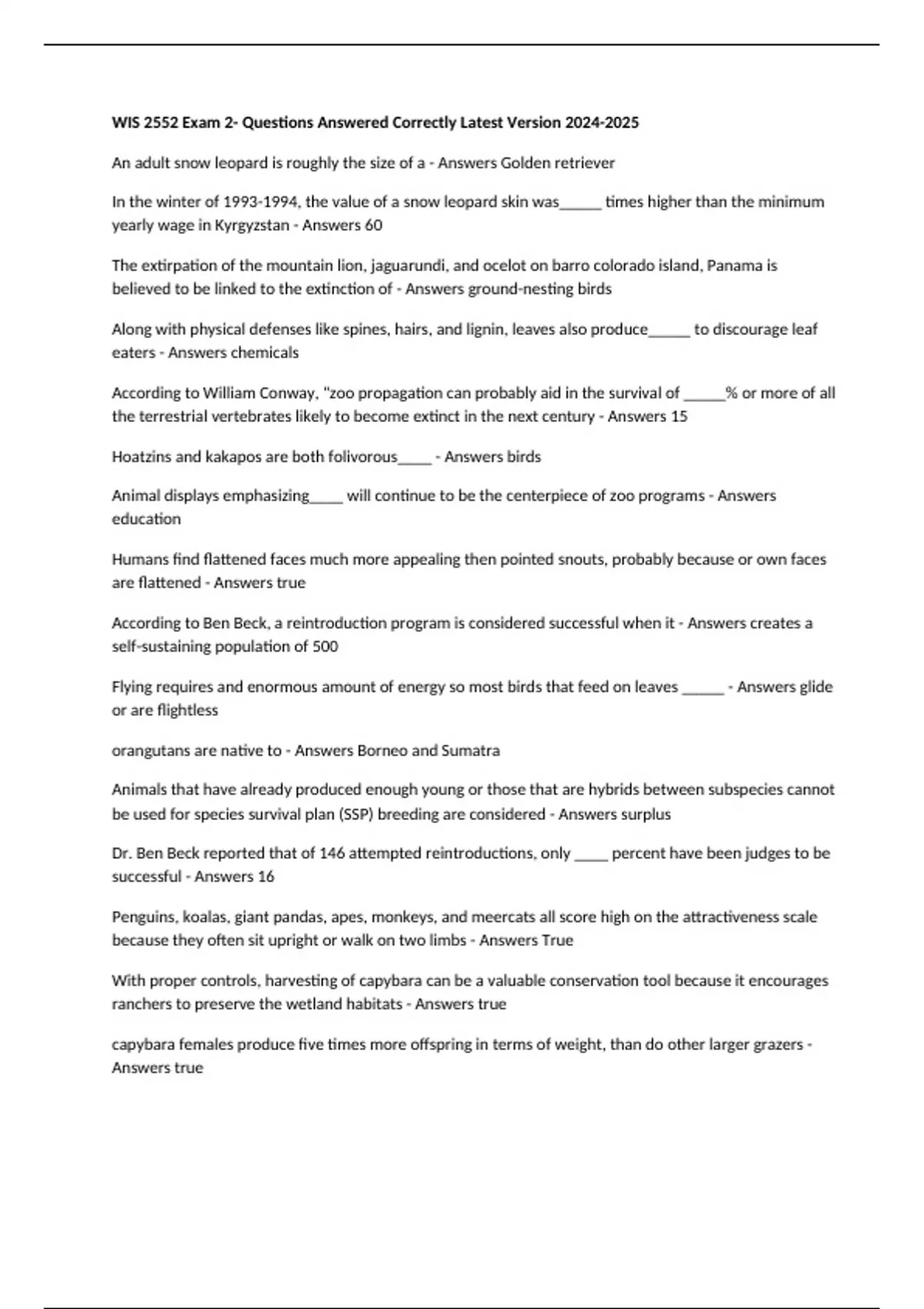 WIS 2552 Exam 2- Questions Answered Correctly Latest Version - WIS 2552 ...