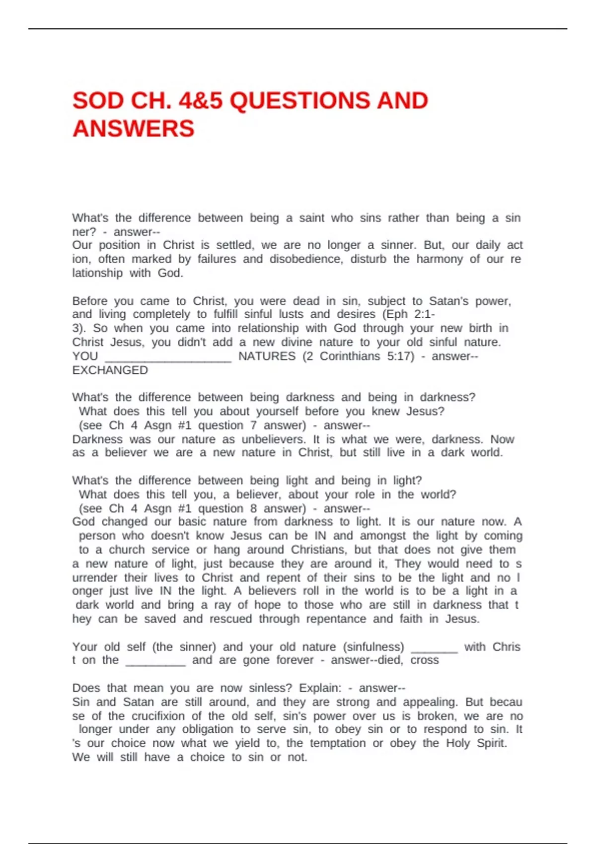 SOD CH. 4&5 QUESTIONS AND ANSWERS - SOD Theory - Stuvia US