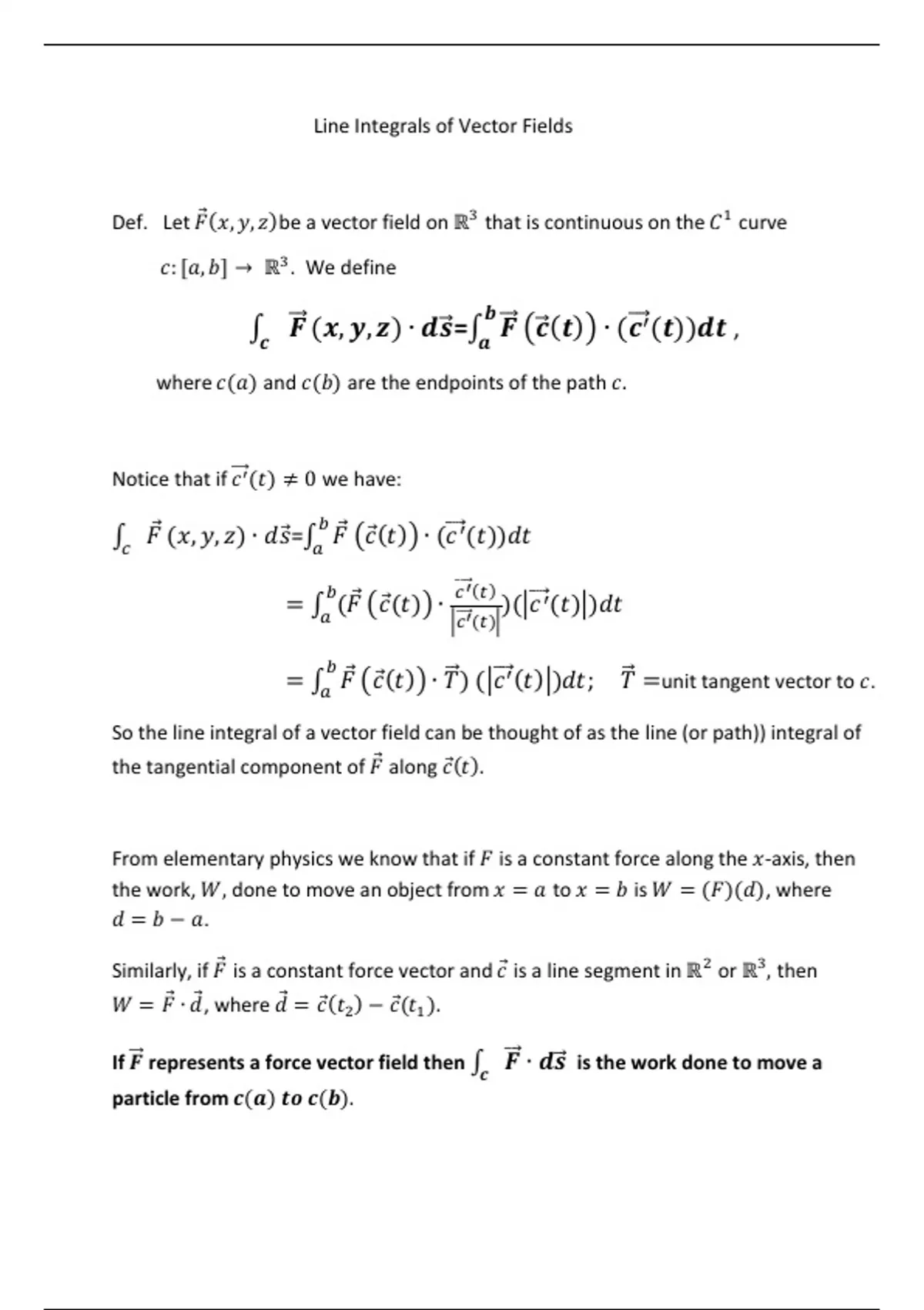 Vector Analysis Line-Integrals of Vector Fields, guaranteed and verified 100% Pass - Math ...