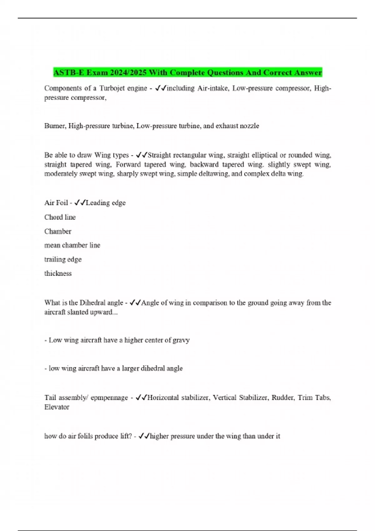 ASTB-E Exam 2024/2025 With Complete Questions And Correct Answer - ASTB ...