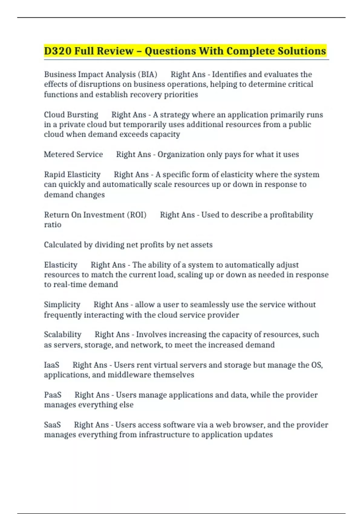 D320 Full Review – Questions With Complete Solutions - WGU D320 ...
