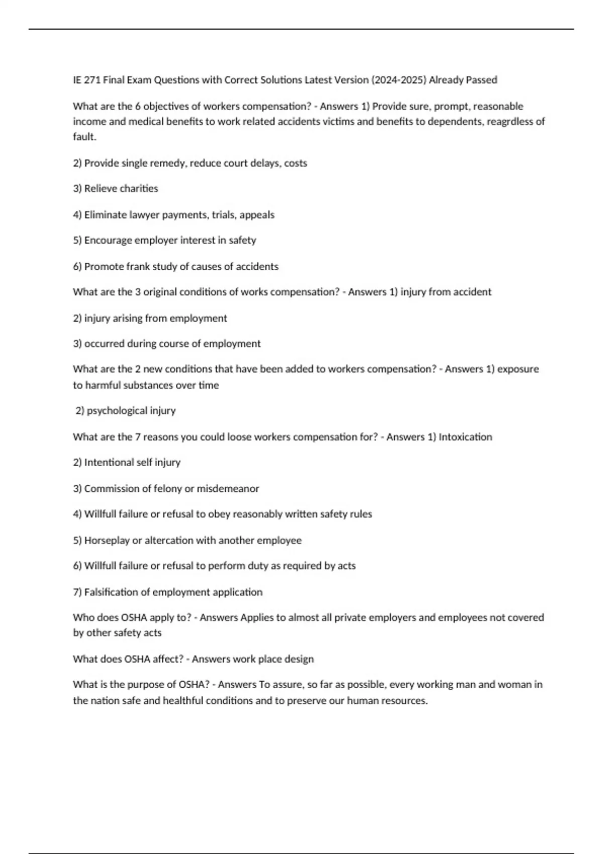 IE 271 Final Exam Questions with Correct Solutions Latest Version ...