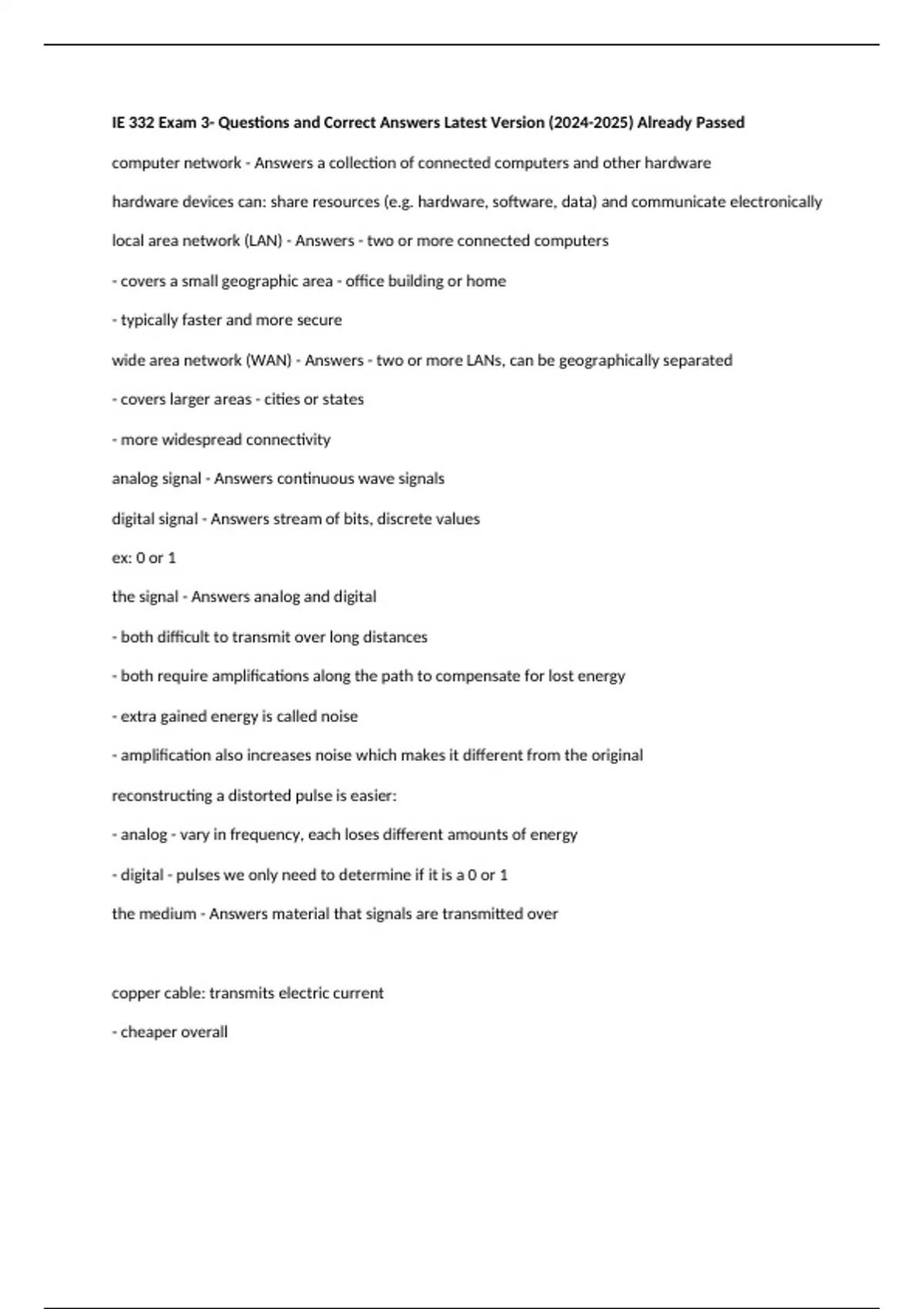 IE 332 Exam 3- Questions and Correct Answers Latest Version () Already ...