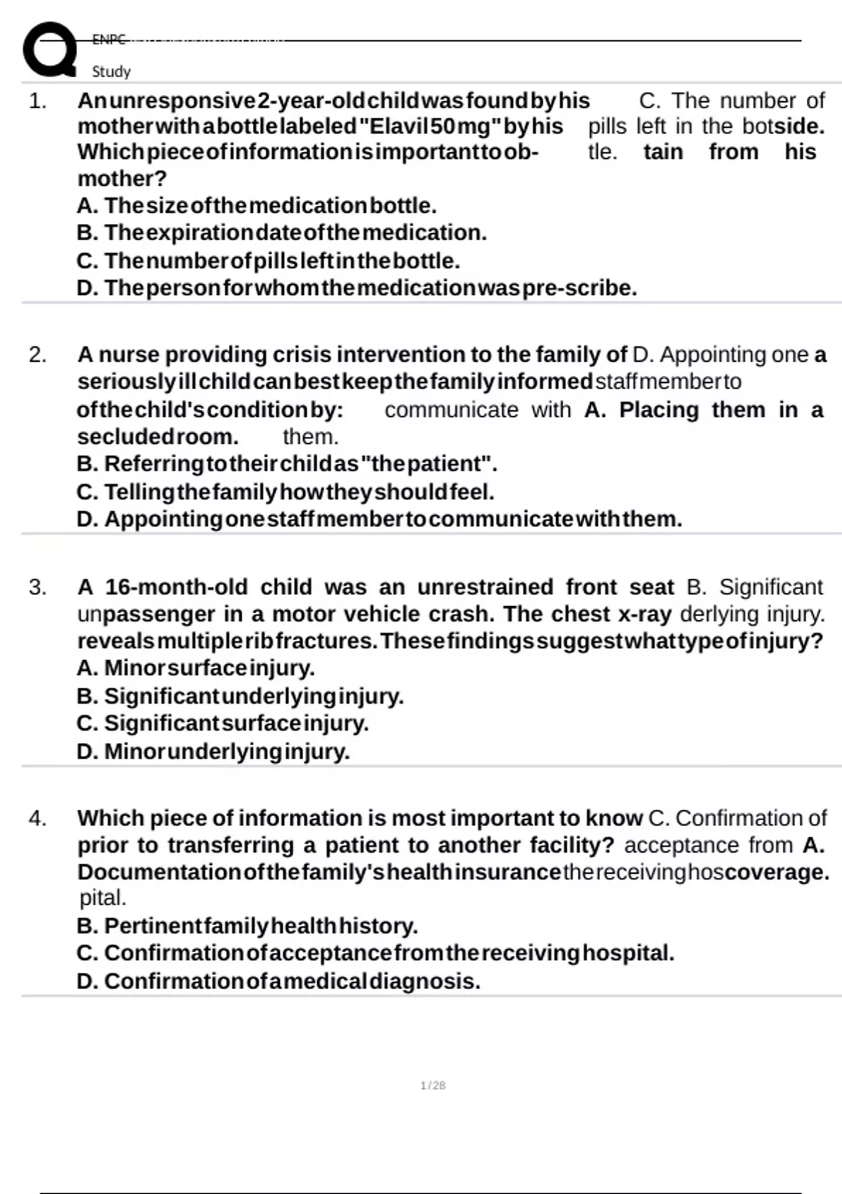 ENPC Test Questions 6th Edition 2025 with 100- correct answers. - ENPC ...