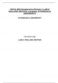 PHYS 200 Introductory Physics I LAB 6 ROLLING MOTION complete ATHABASCA ...