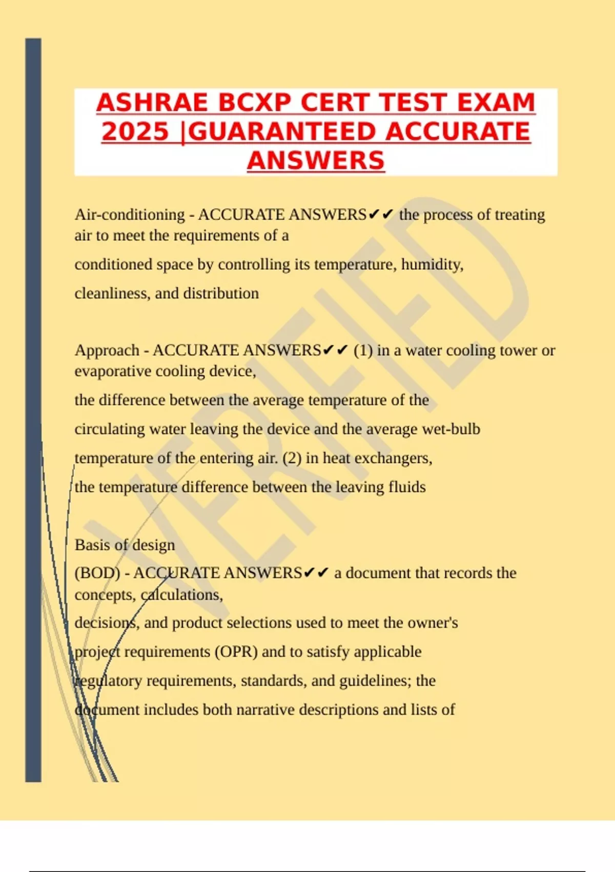 ASHRAE BCXP CERT TEST EXAM 2025 |GUARANTEED ACCURATE ANSWERS - ASHRAE ...