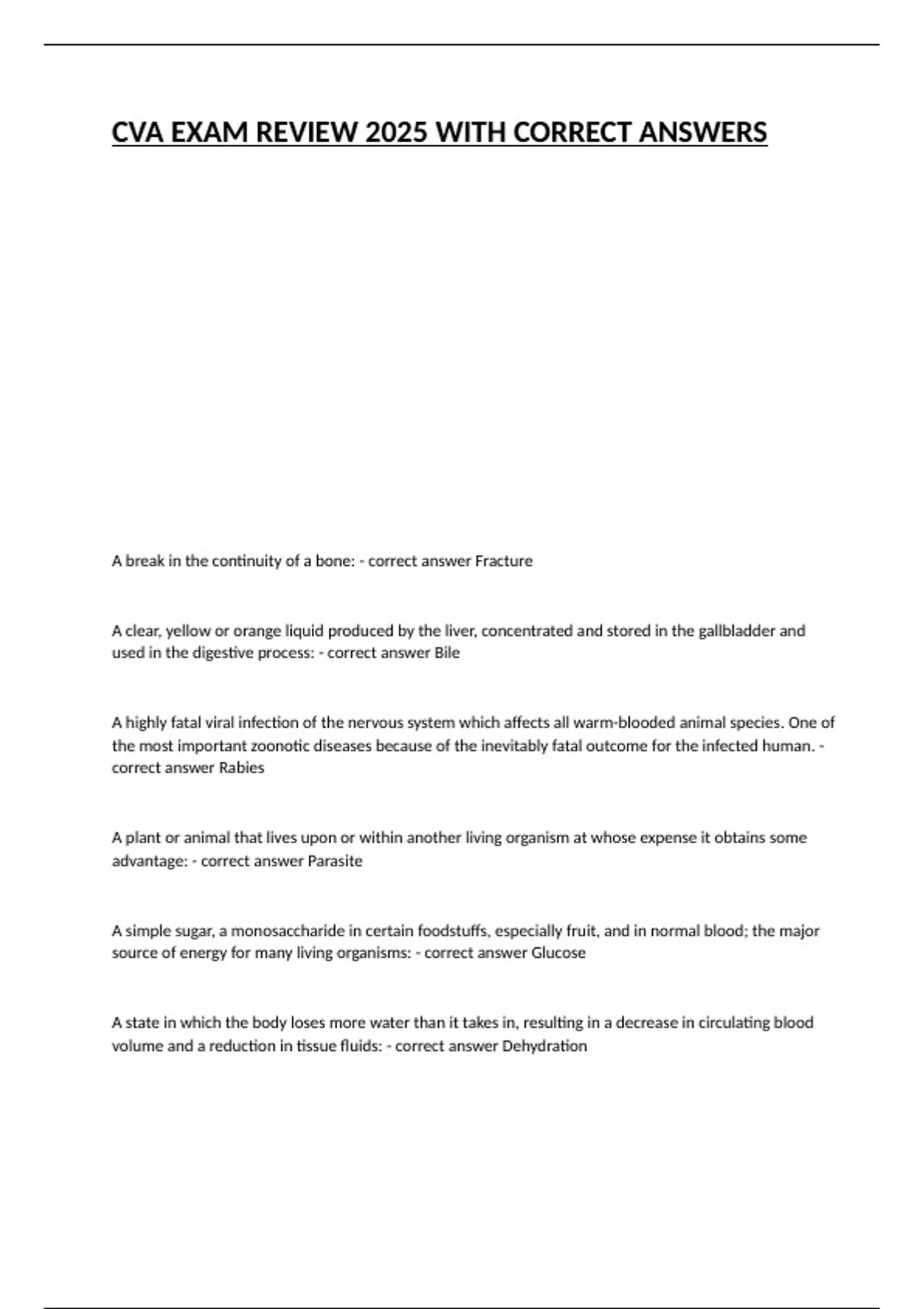 CVA EXAM REVIEW 2025 WITH CORRECT ANSWERS - CVA[24] - Certified ...