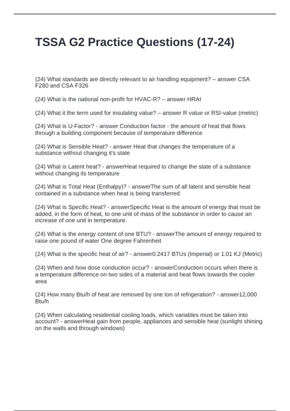 TSSA G2 Practice Questions (17-24) Questions and Answers 2024 - TSSA ...