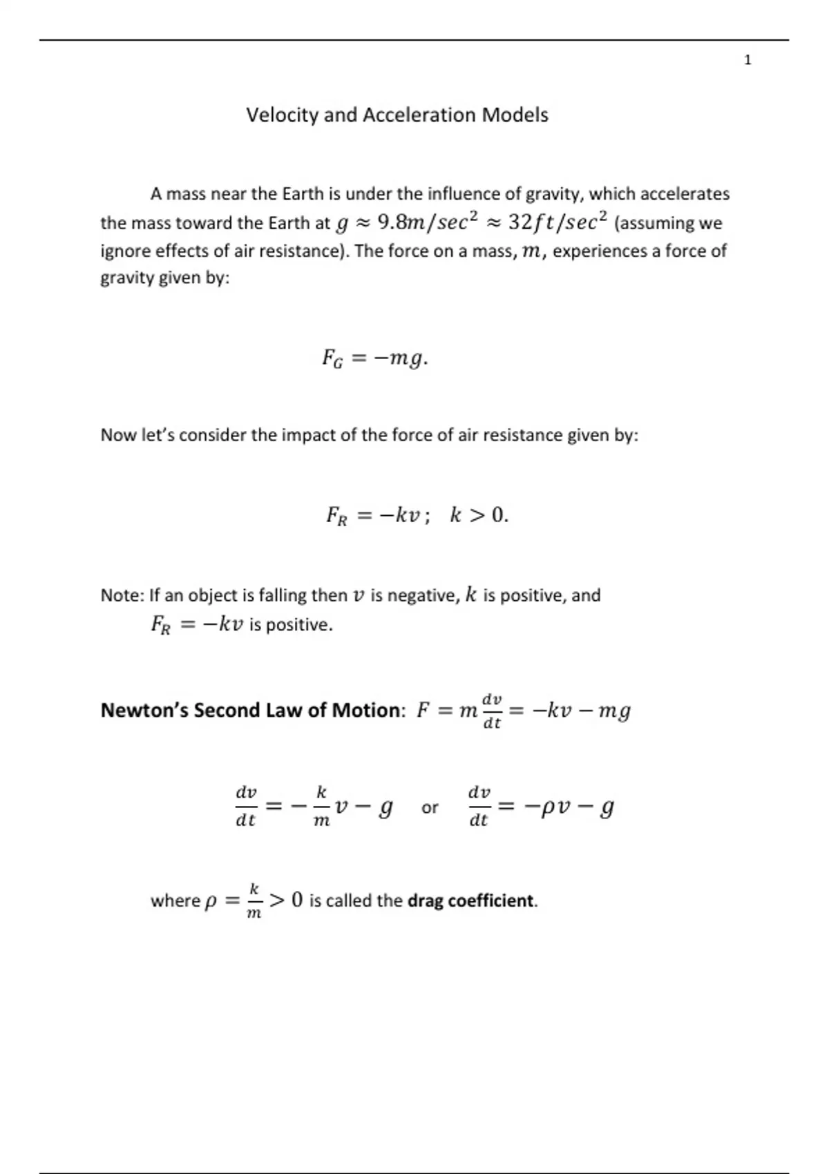 Differential-Equations Velocity and Acceleration Models, guaranteed and verified 100% - Math ...