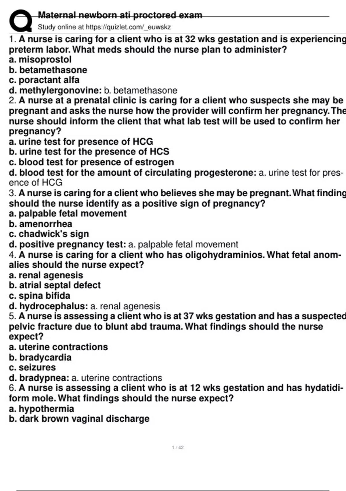 ATI Maternal Newborn Practice Exam| 2024/ 2025 Questions and Verified ...