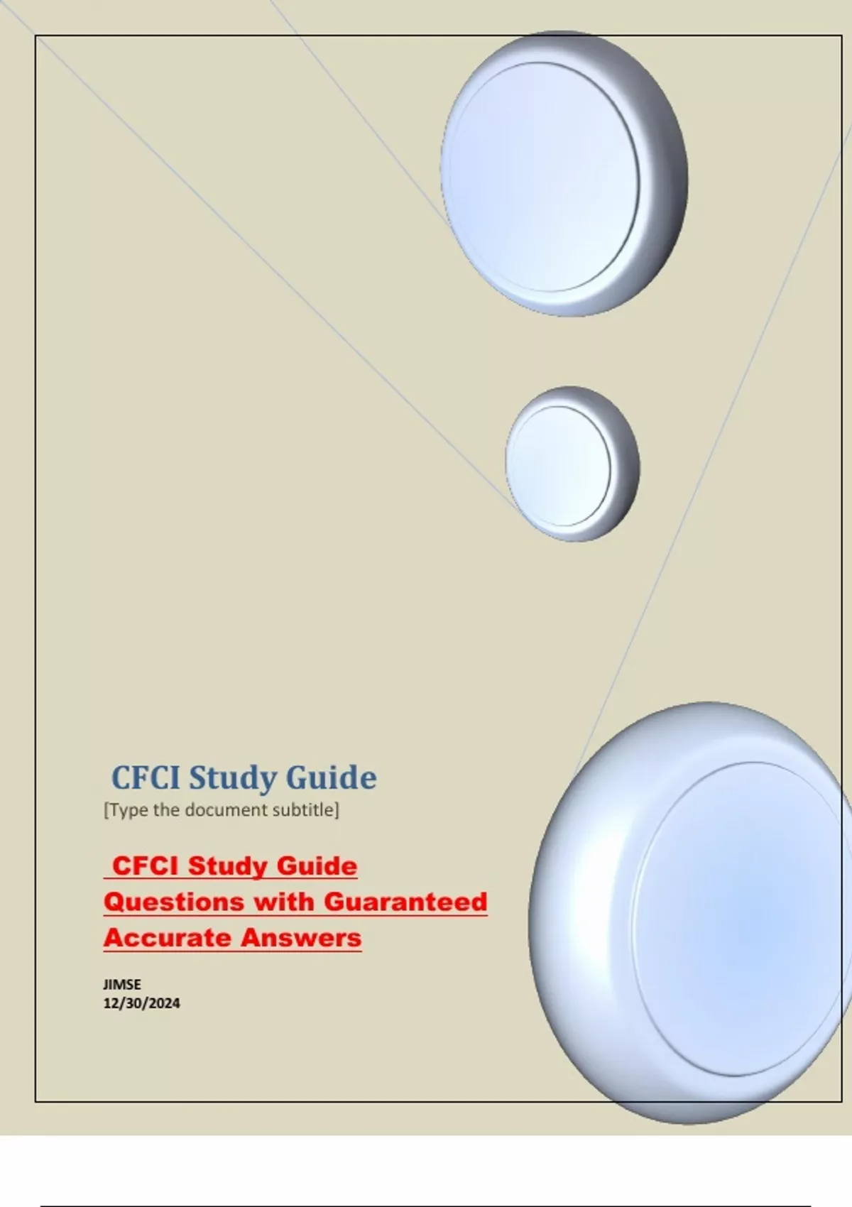 CFCI Study Guide Questions with Accurate Answers || 2024/2025 - CFCI ...