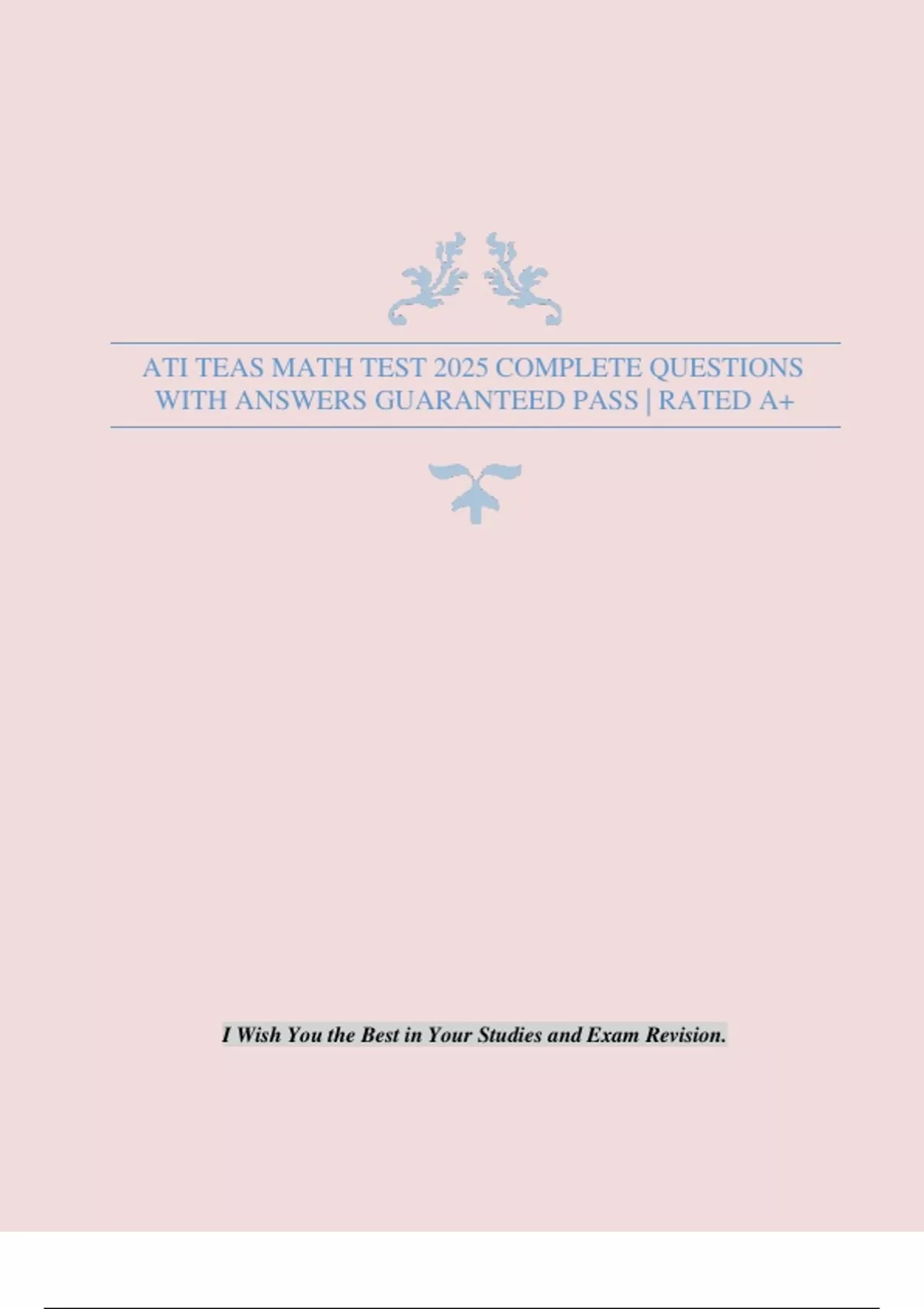 ATI TEAS MATH TEST 2025, ATI TEAS LATEST TEST ALL EXAMS BUNDLE - Stuvia US