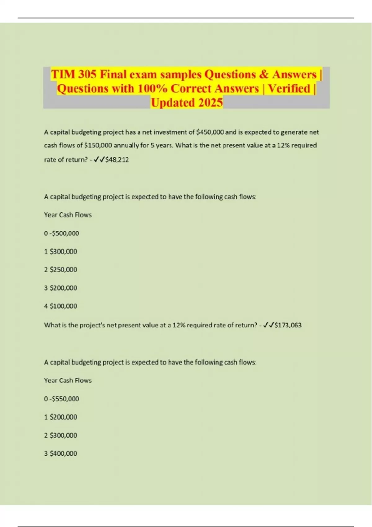 TIM 305 Final exam samples Questions & Answers | Questions with 100% ...