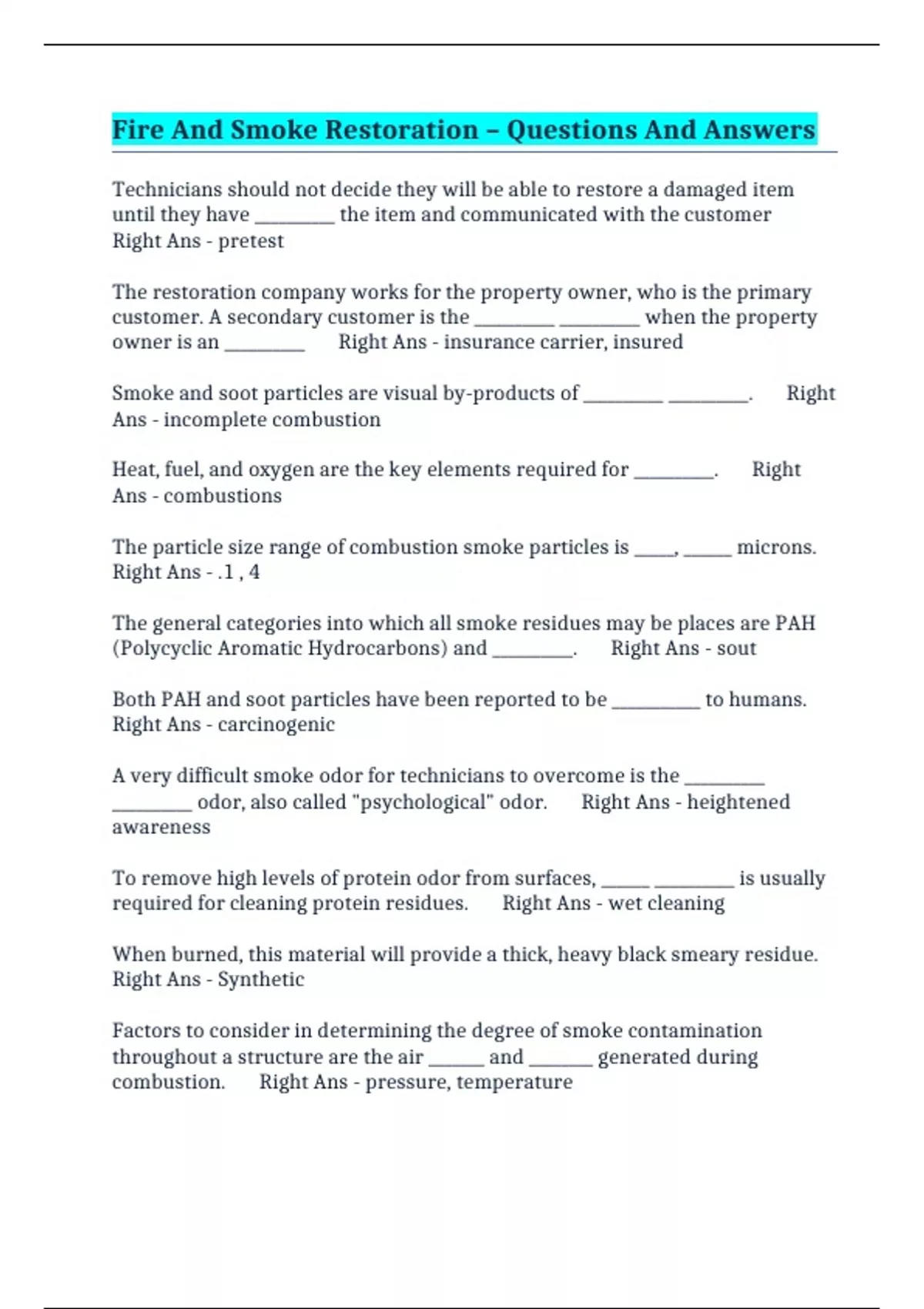 Fire And Smoke Restoration – Questions And Answers - Fire And Smoke ...