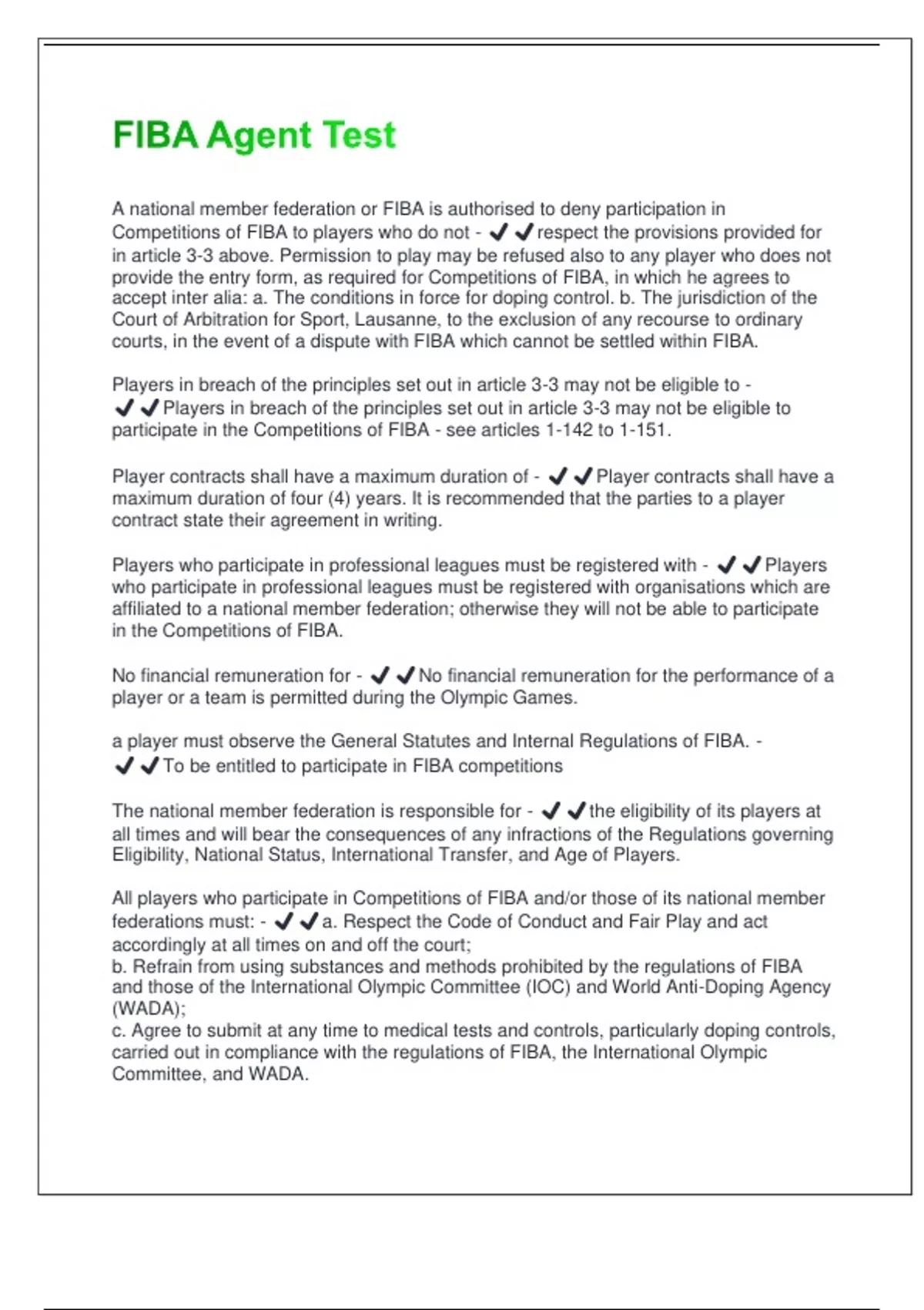 FIBA Agent Test Questions And Answers With Verified Tests 100% Correct ...