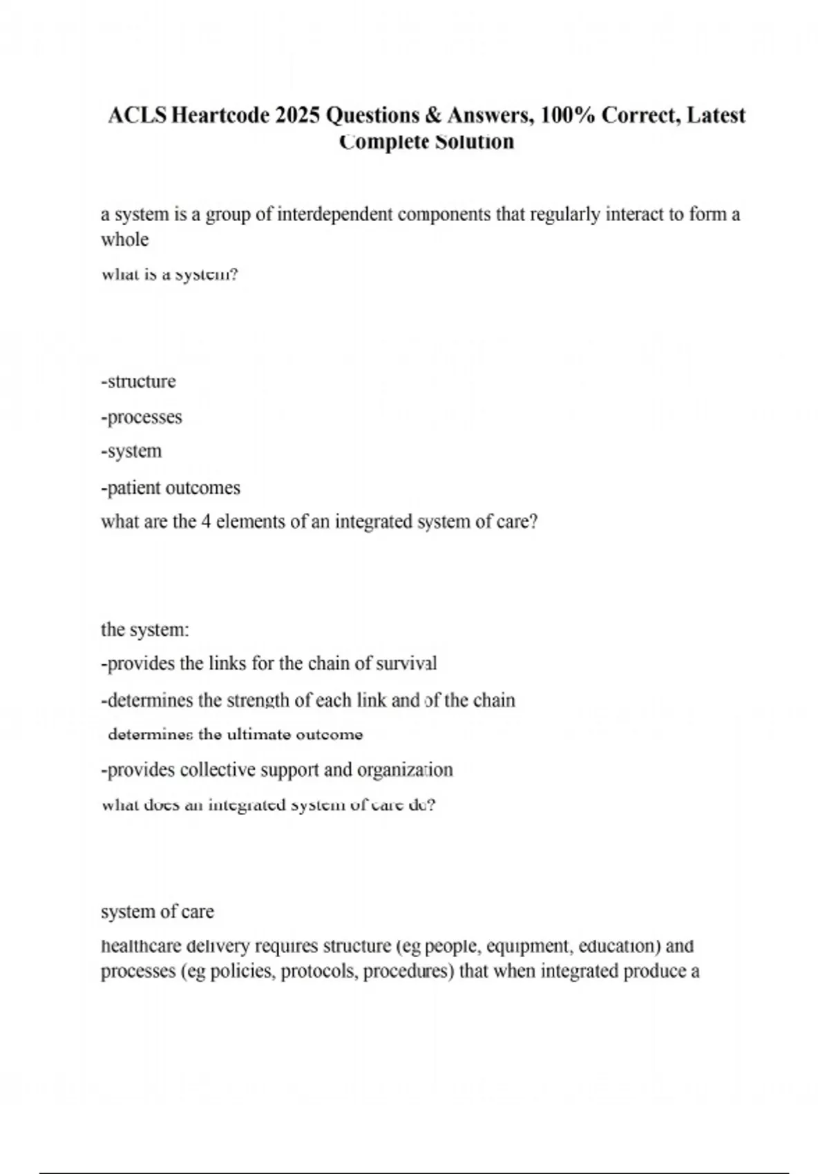 ACLS Heartcode 2025 Questions & Answers, 100% Correct, Latest Complete ...