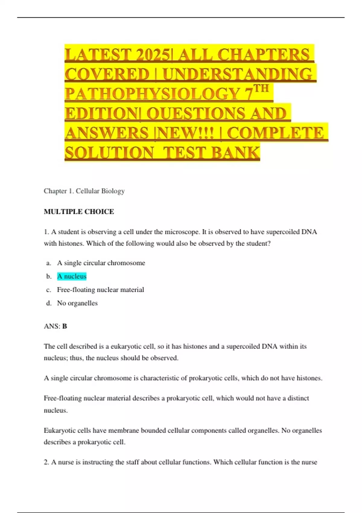 LATEST 2025| ALL CHAPTERS COVERED | UNDERSTANDING PATHOPHYSIOLOGY 7TH ...