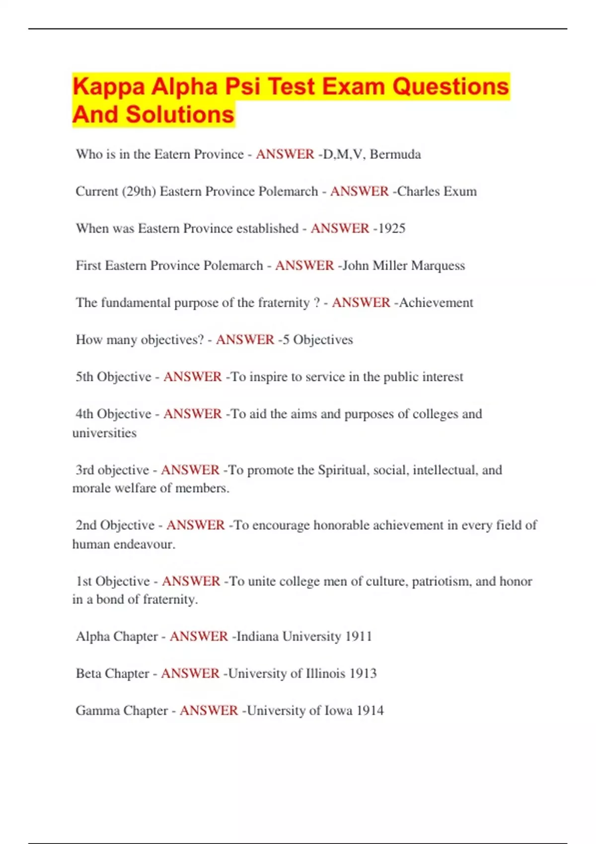 Kappa Alpha Psi Test Exam Questions And Solutions - Kappa Alpha Psi ...