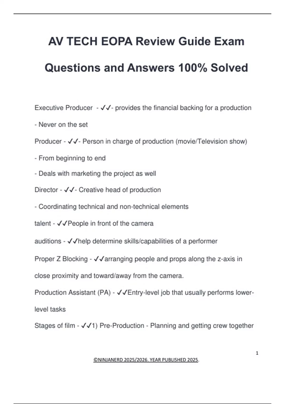 AV TECH EOPA Review Guide Exam Questions and Answers 100% Solved - AV ...