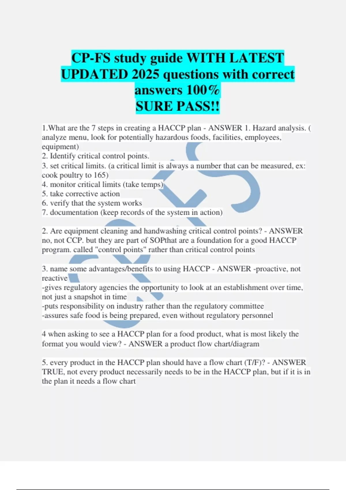 CP-FS study guide WITH LATEST UPDATED 2025 questions with correct ...