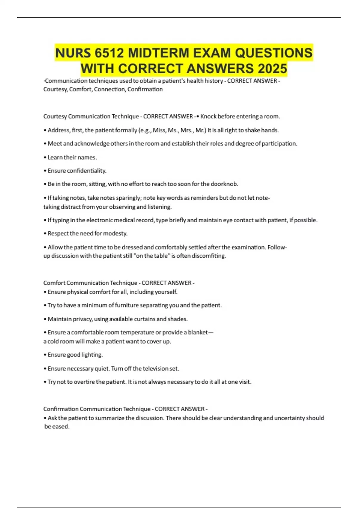 NURS 6512 MIDTERM EXAM QUESTIONS WITH CORRECT ANSWERS 2025 - NURS 6512 ...
