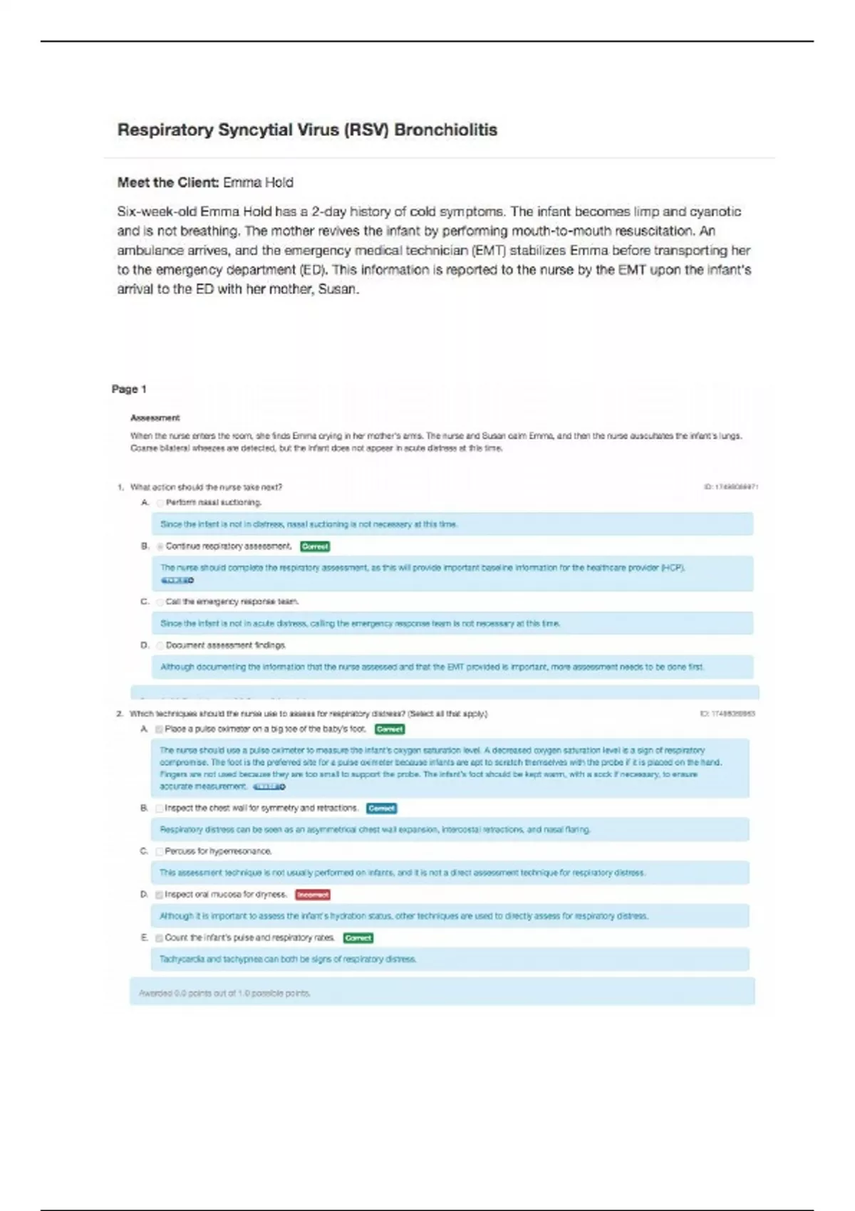 RSV HESI Case Study with Answers 2025 - Nursing - Stuvia US